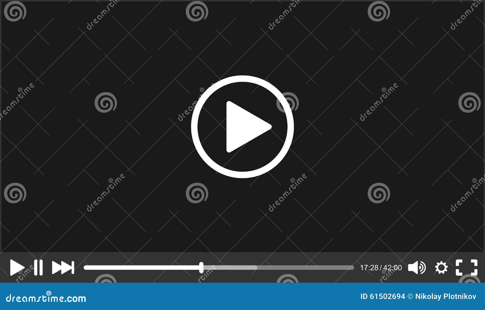 Video Player Interface for Web. Vector Stock Vector - Illustration of ...