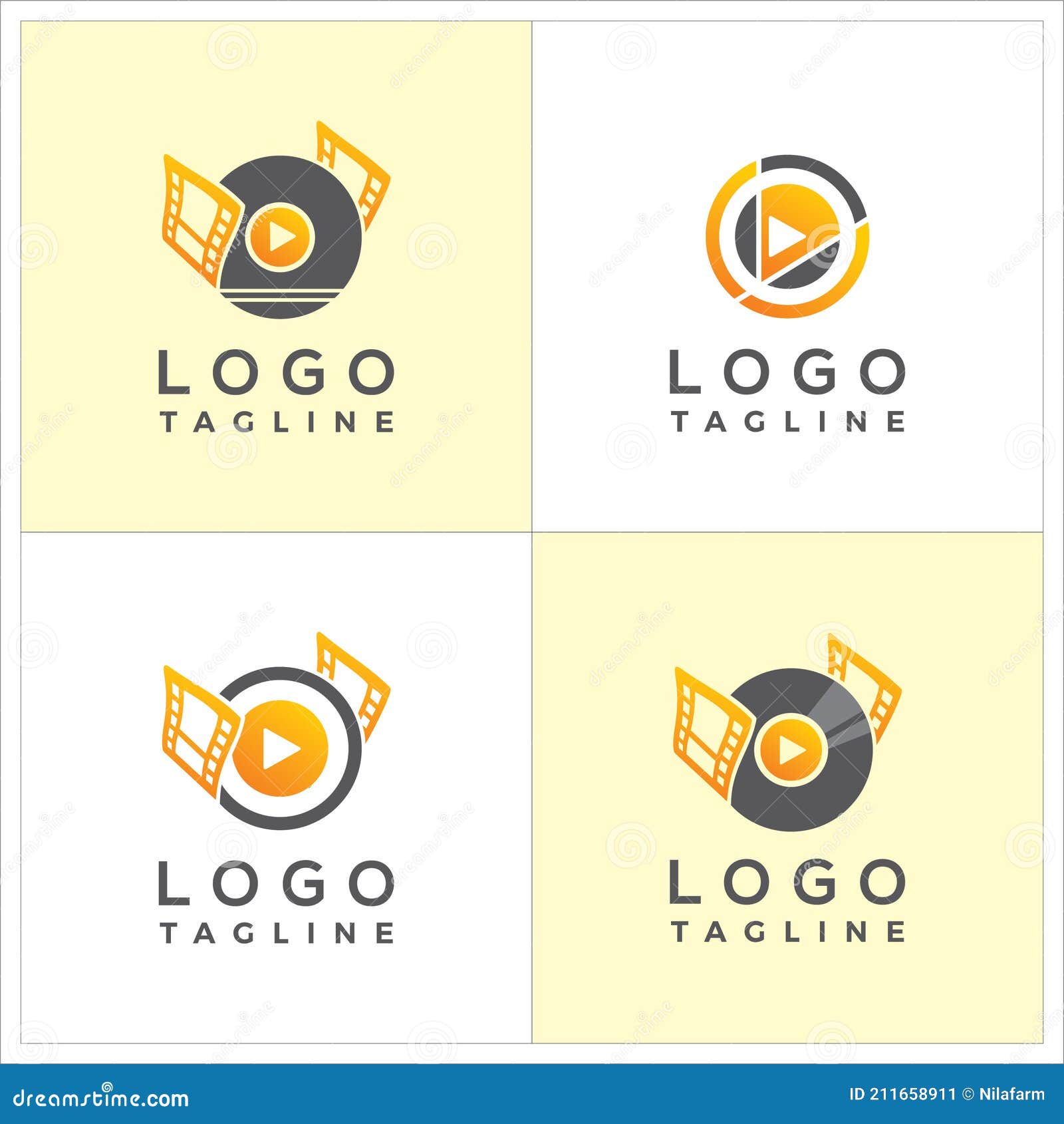 Video Clip Player Logo Design Template [vector] Stock Vector ...