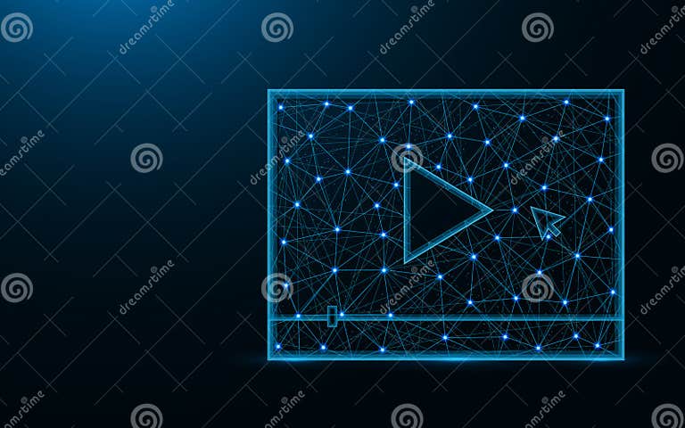 Video Player Low Poly Design, Play Button Abstract Geometric Image ...