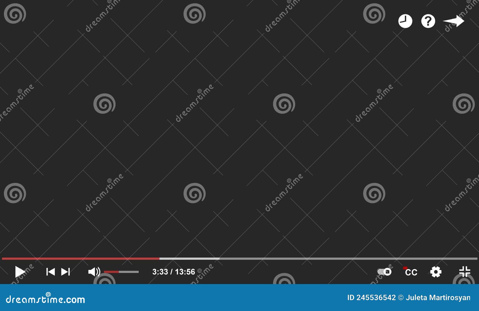 Video Player Panel on Gray Background Stock Photo - Image of film ...