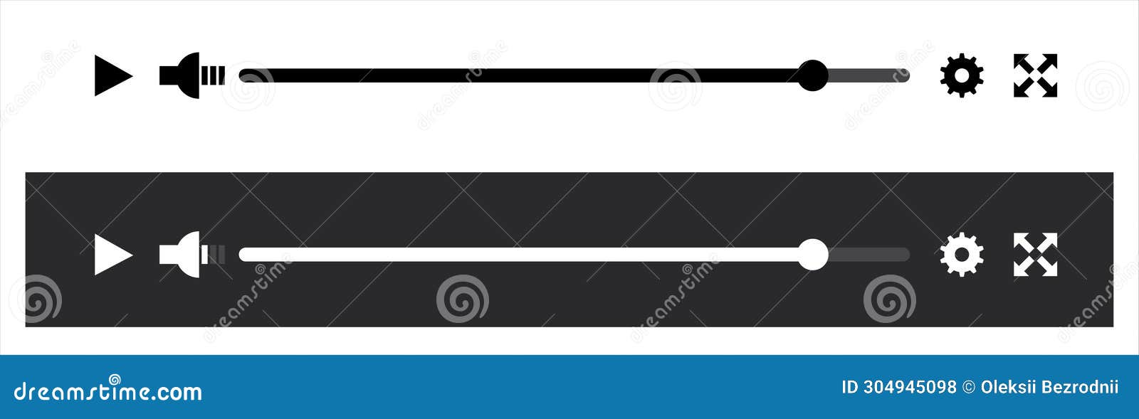 Video Player Play Bar Design Interface. Stock Illustration ...