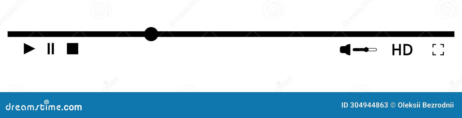 Video Player Play Bar Design Vector Stock Illustration - Illustration ...