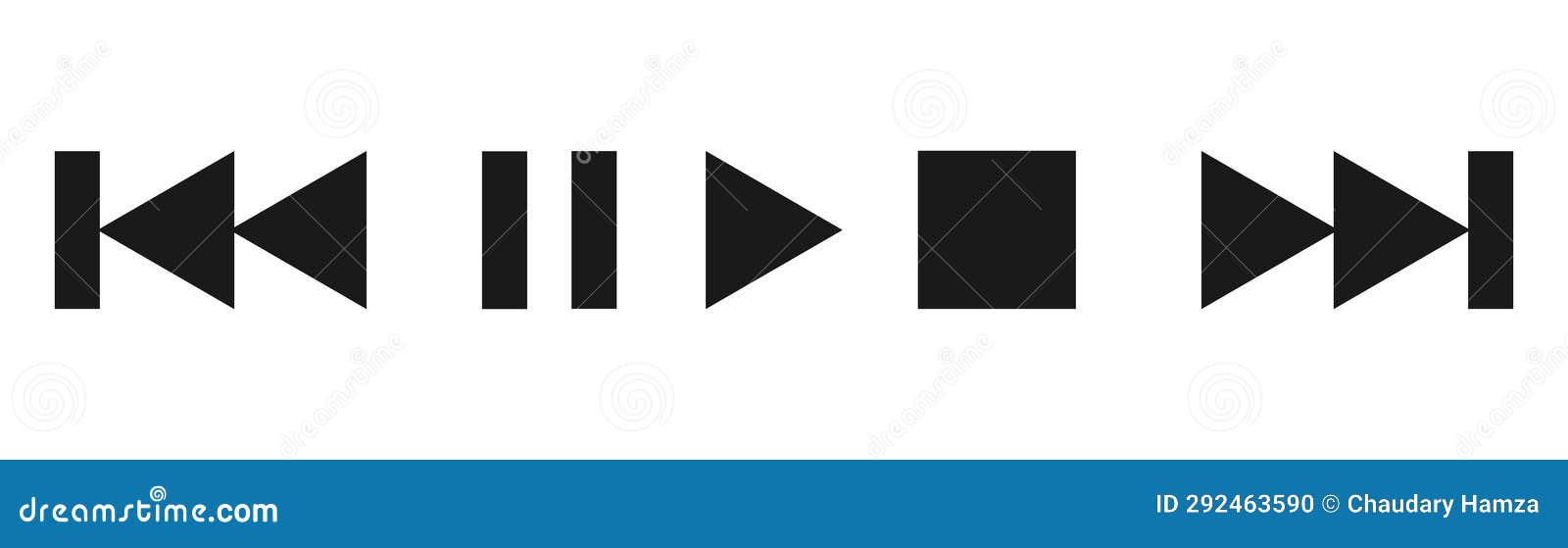 Video Player Play and Pause Icons Stock Illustration - Illustration of ...