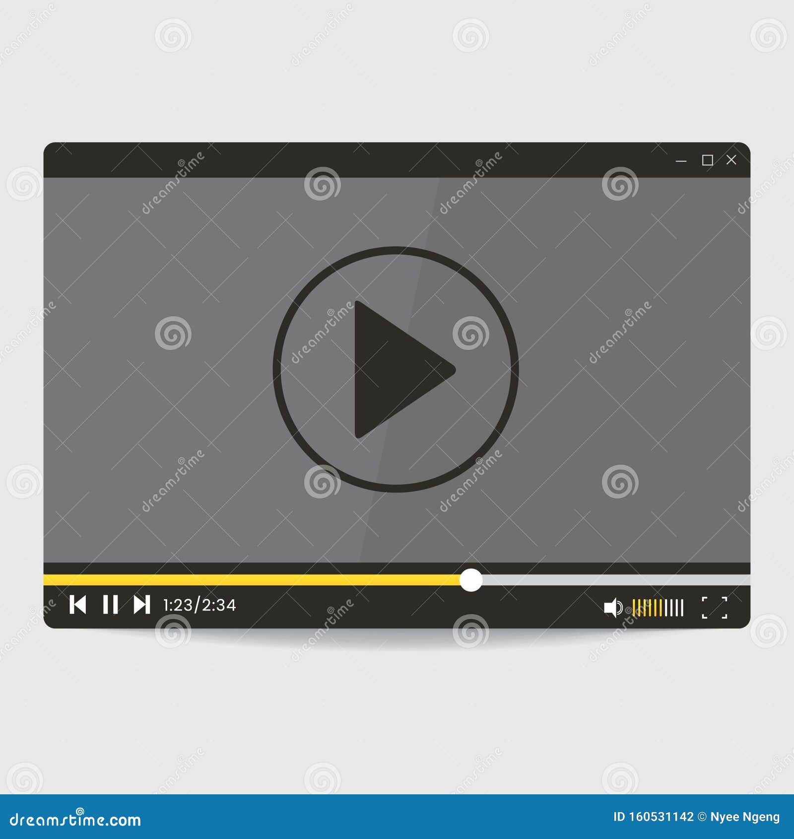 Video Player Screen Interface Template Design Stock Vector ...