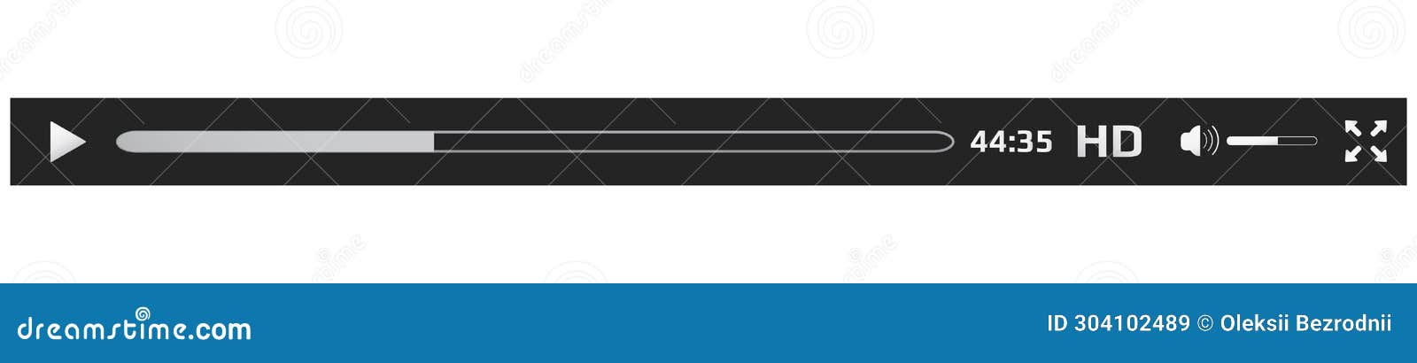 Video Player Scroll Bar Design Interface. Stock Vector - Illustration ...