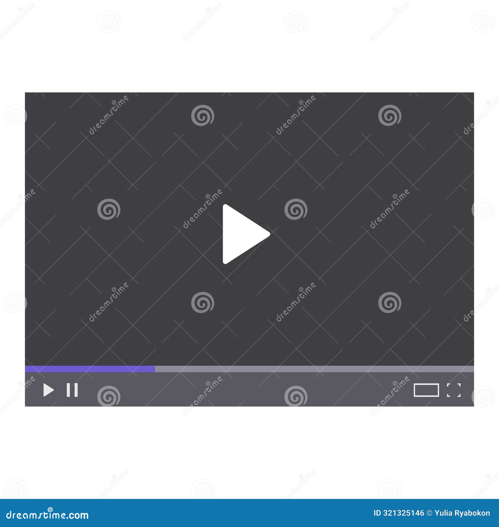 Video Player Showing Streaming Bar, Play Button, and Progress Bar Stock Vector - Illustration of ...