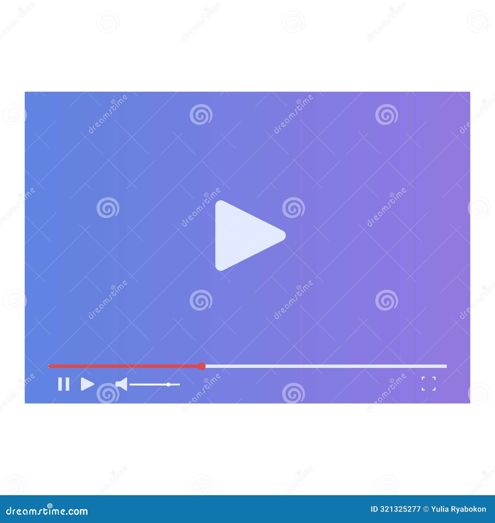 Video Player Showing Streaming Bar Playing Button and Progress Bar Stock Vector - Illustration ...