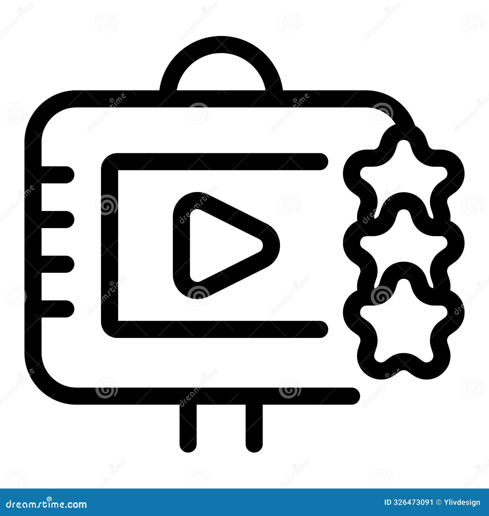 Video Player Showing Three Stars Rating System Stock Illustration ...