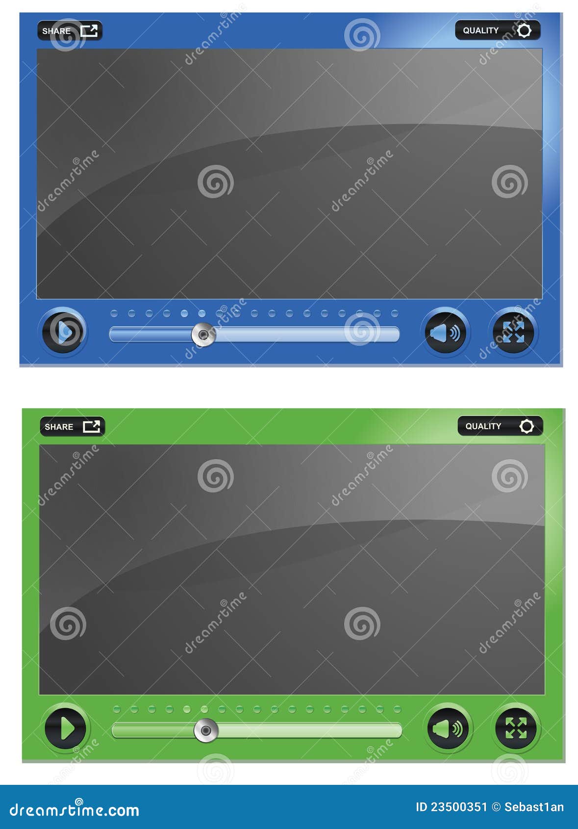 Video Player Skin stock vector. Illustration of interface - 23500351