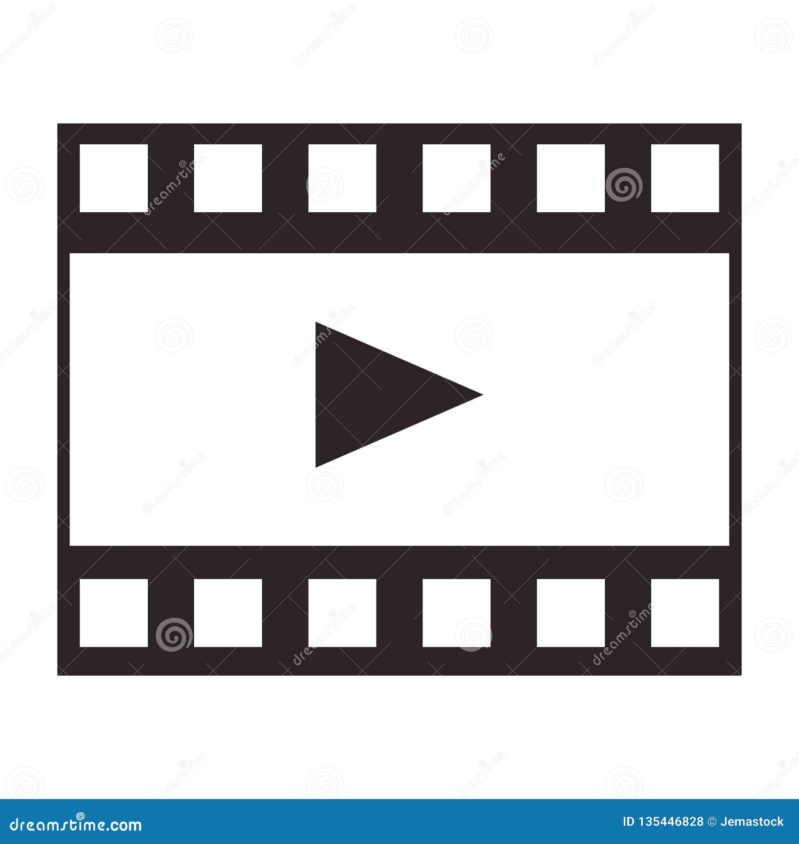 Video player symbol stock vector. Illustration of black - 135446828