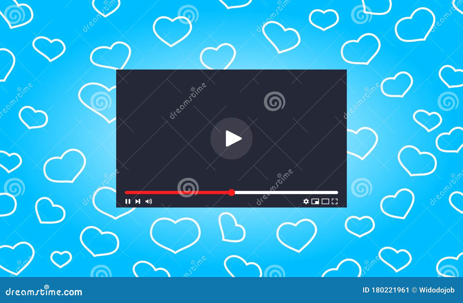 Video player template stock vector. Illustration of modern - 180221961