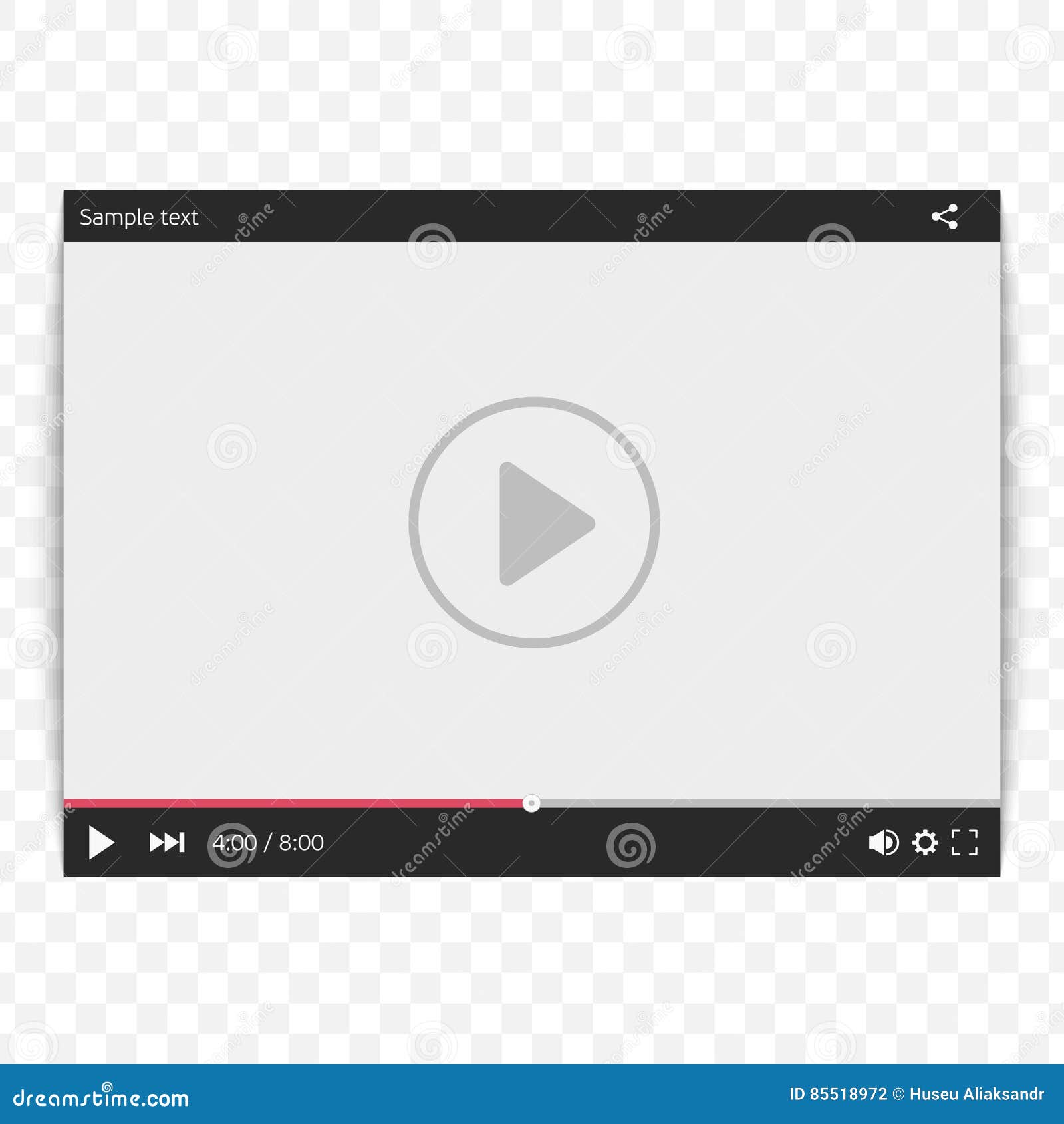 Video player template. stock vector. Illustration of digital - 85518972