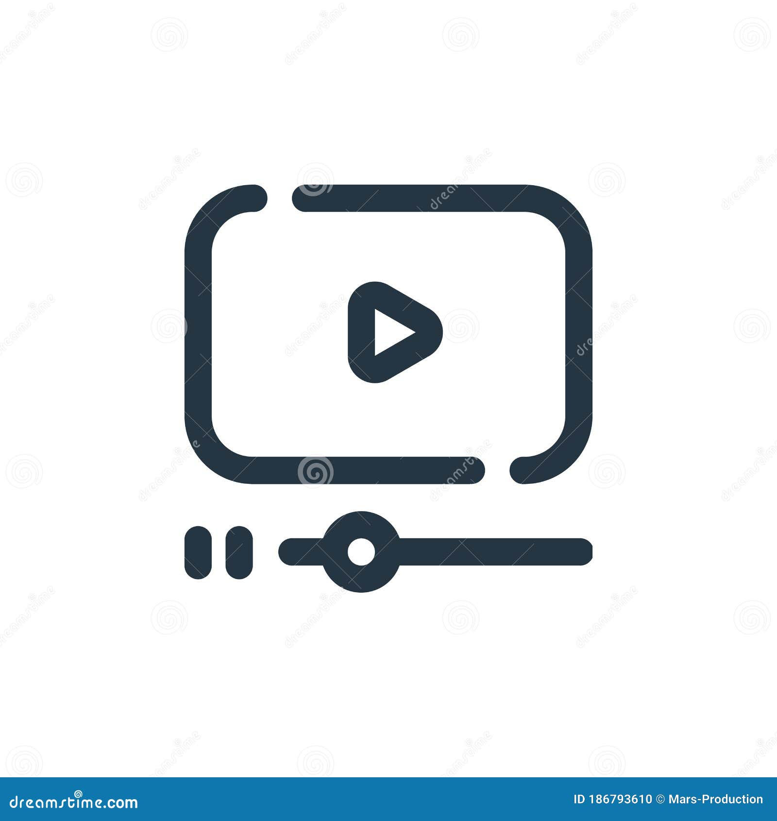 Video Player Vector Icon. Video Player Editable Stroke Stock Vector ...