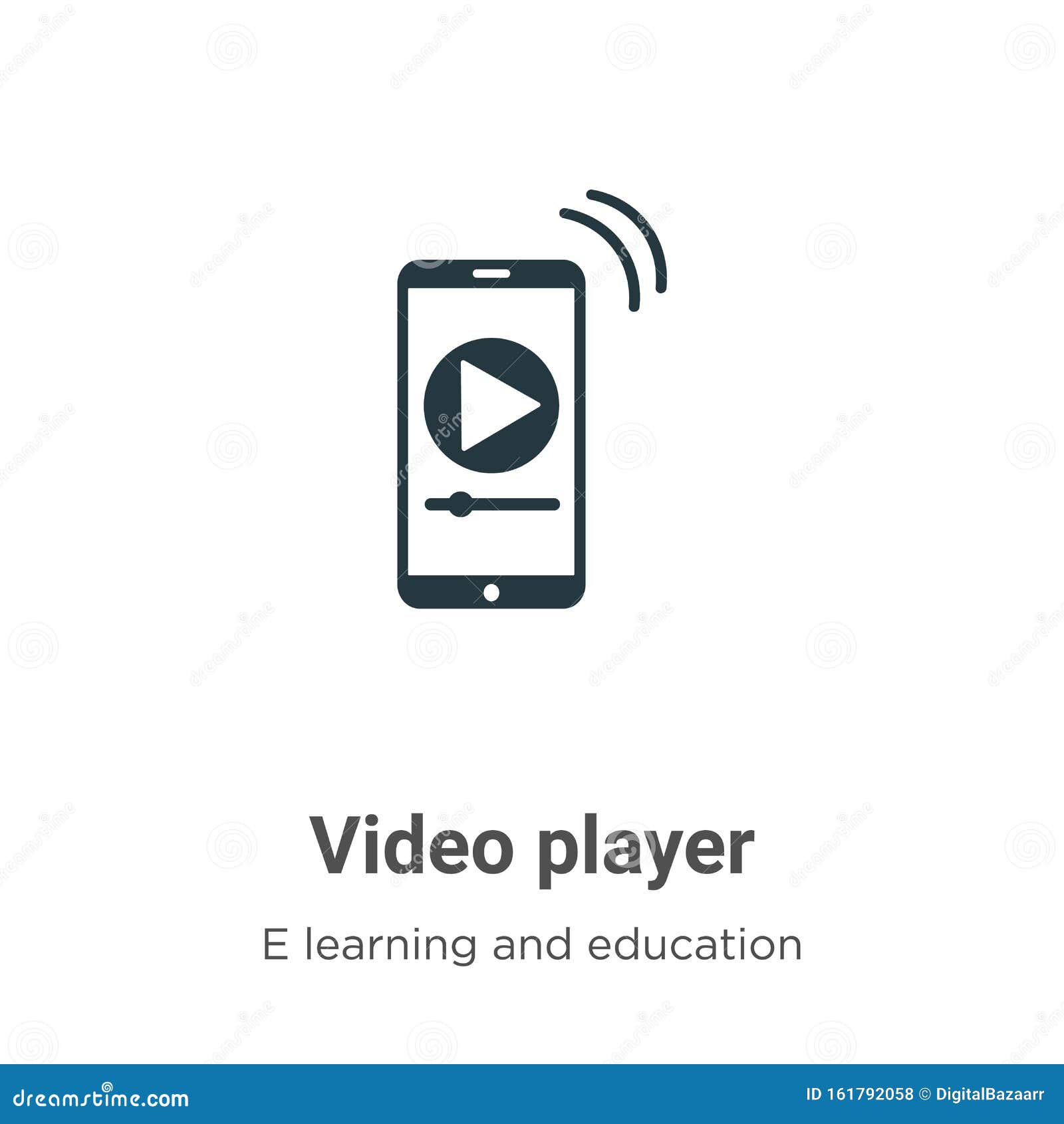 Video Player Vector Icon on White Background. Flat Vector Video Player ...
