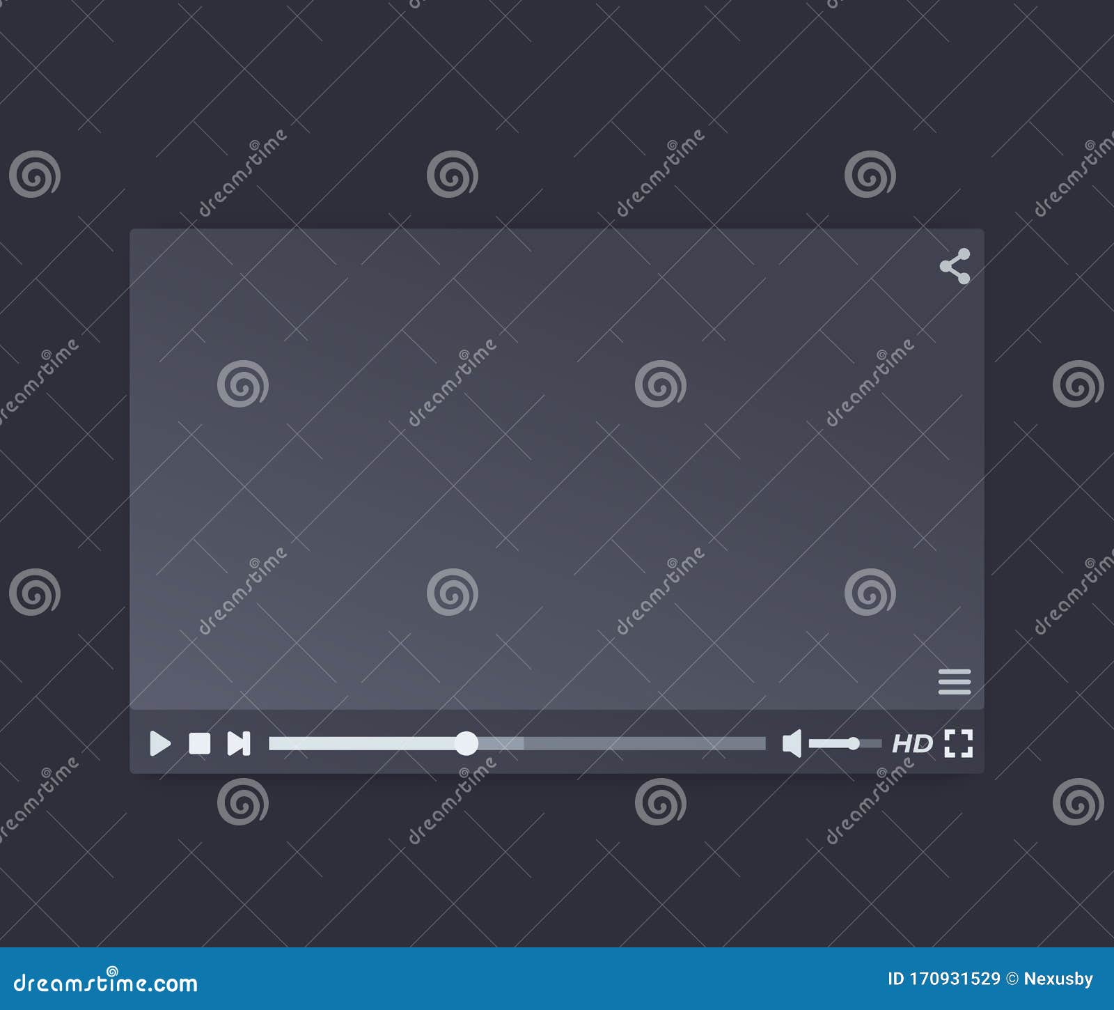 Video Player Vector Interface Design Stock Vector - Illustration of ...