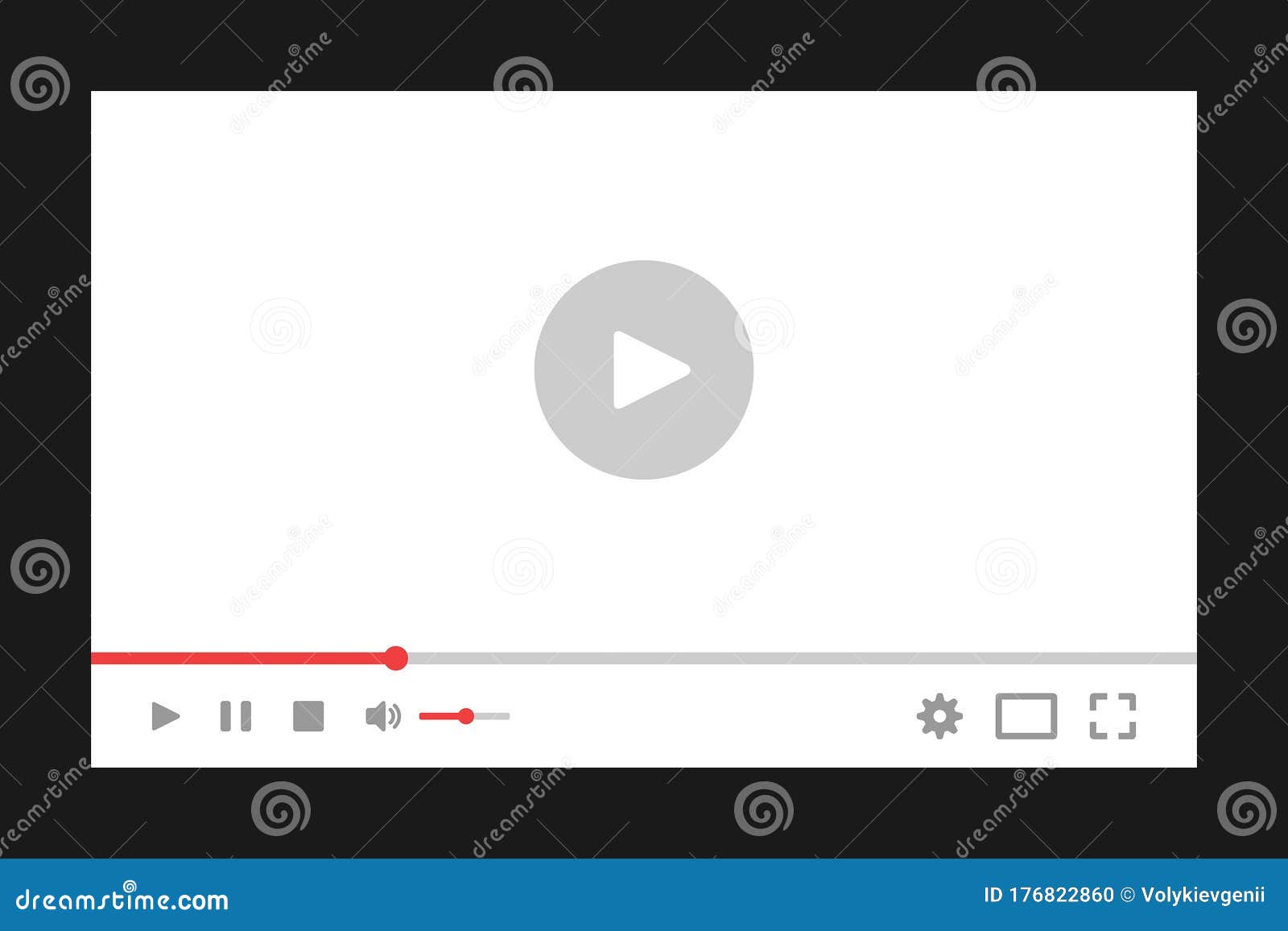 Video player stock vector. Illustration of control, player - 176822860