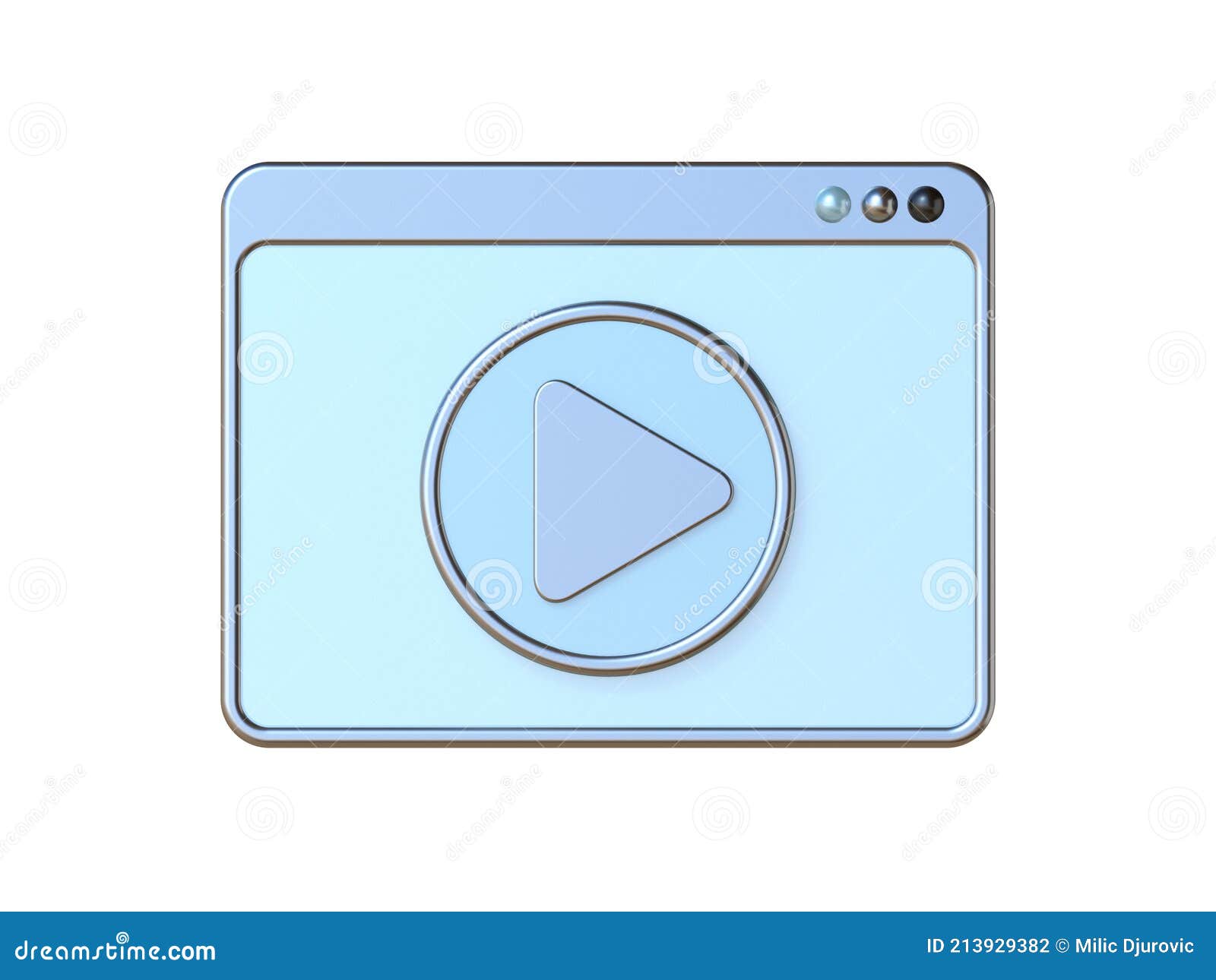 Video Player Window Icon 3D Stock Illustration - Illustration of ...