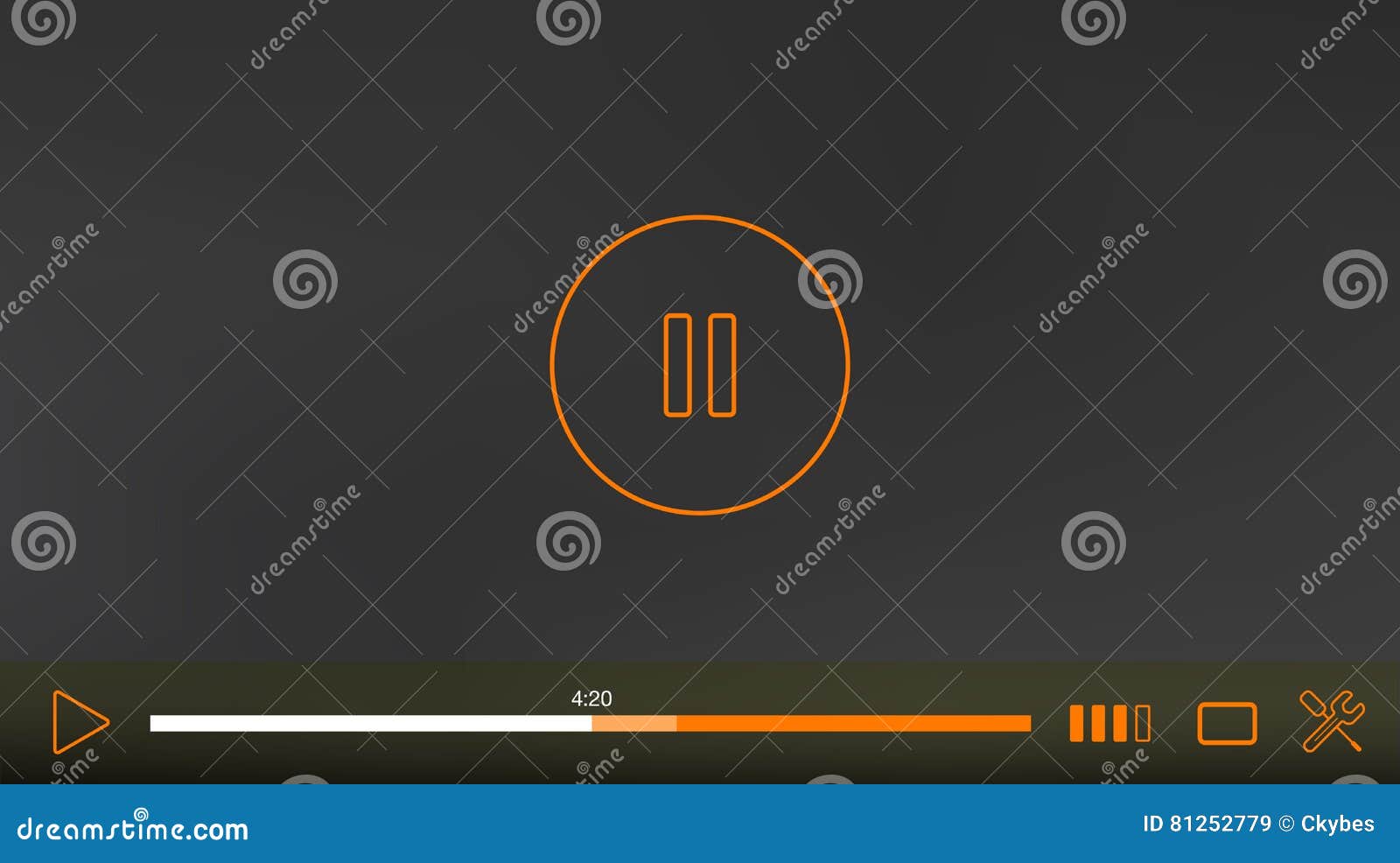 Video Player Window with Menu and Buttons Panel Vector Stock ...