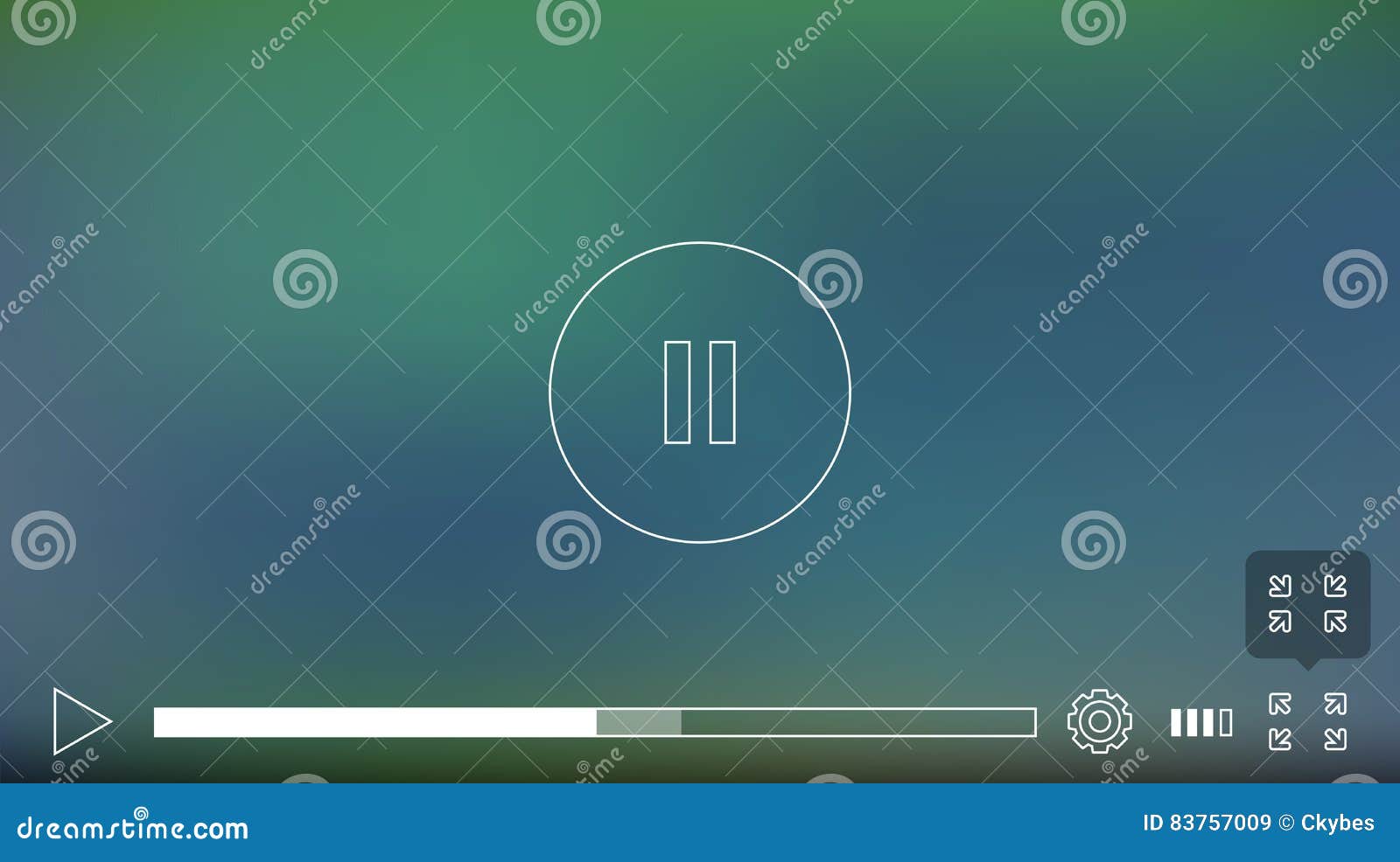 Video Player Window with Menu and Buttons Panel Vector Stock Vector ...