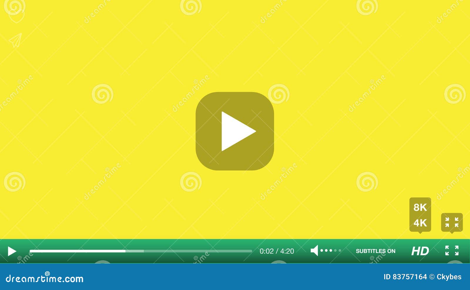 Video Player Window with Menu and Buttons Panel Vector Stock ...