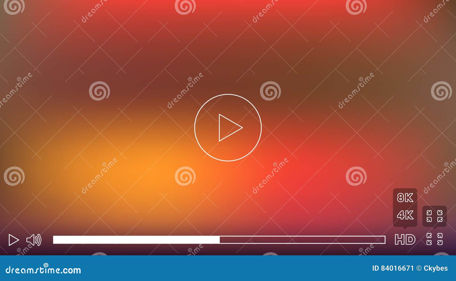 Video Player Window with Menu and Buttons Panel Vector Stock Vector ...
