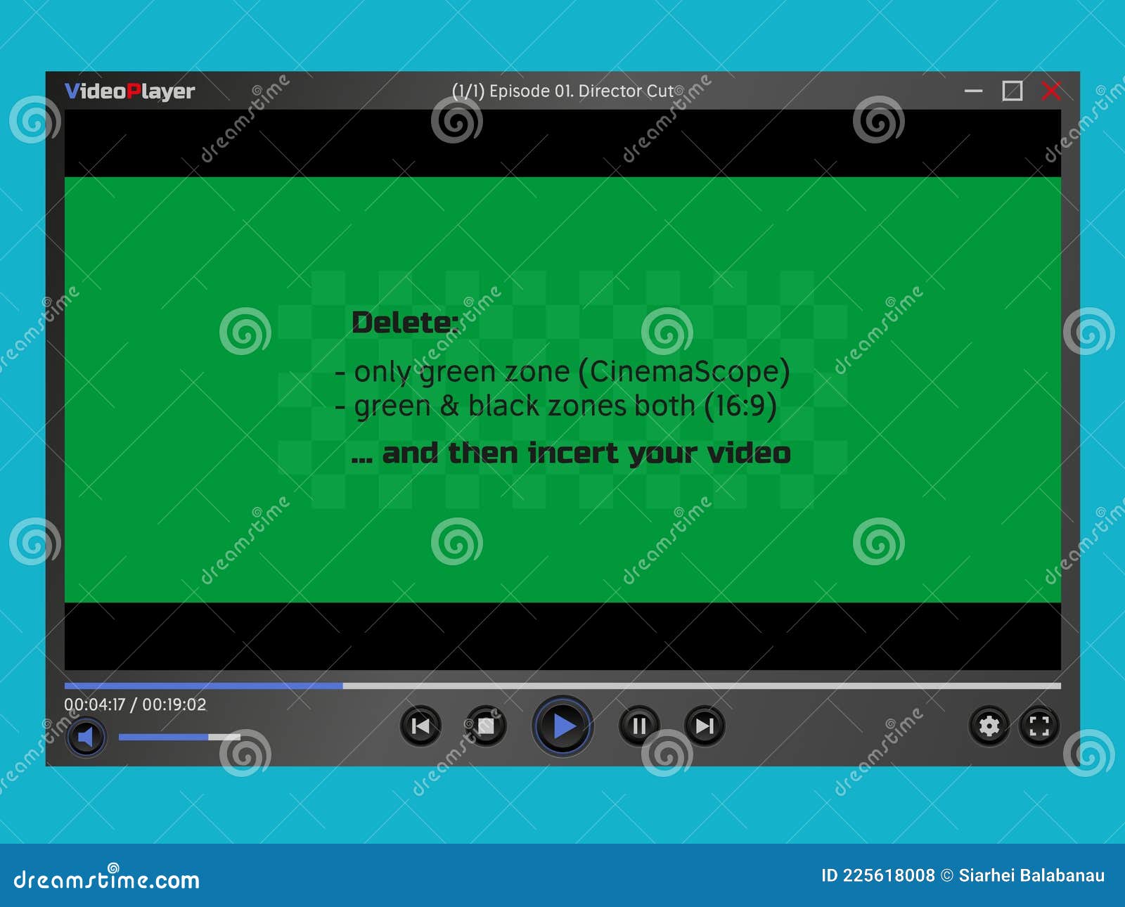 Video Player Window. Program Interface. Overlay. Empty Layout. Simulate ...