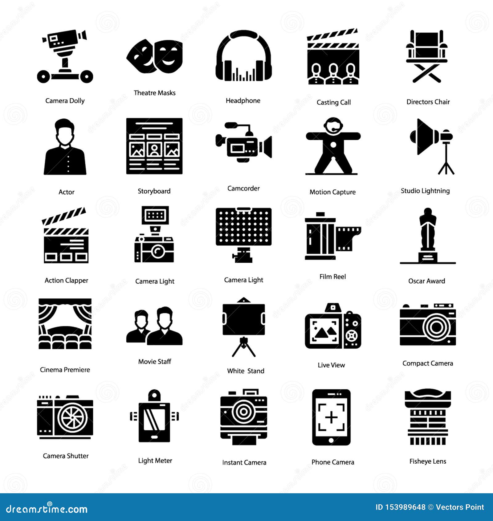 Video Production Icons Set editorial stock photo. Illustration of ...