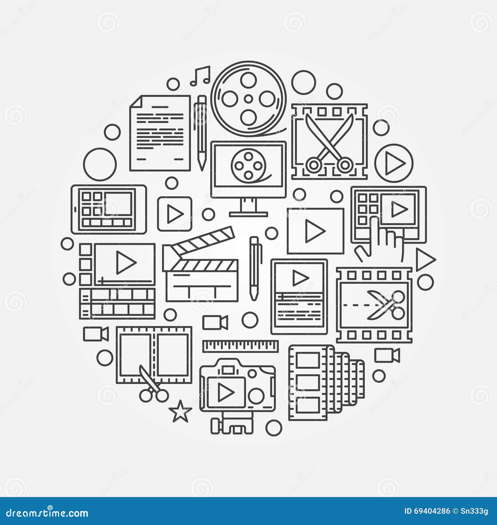 Video Production Illustration Stock Vector - Illustration of editing ...