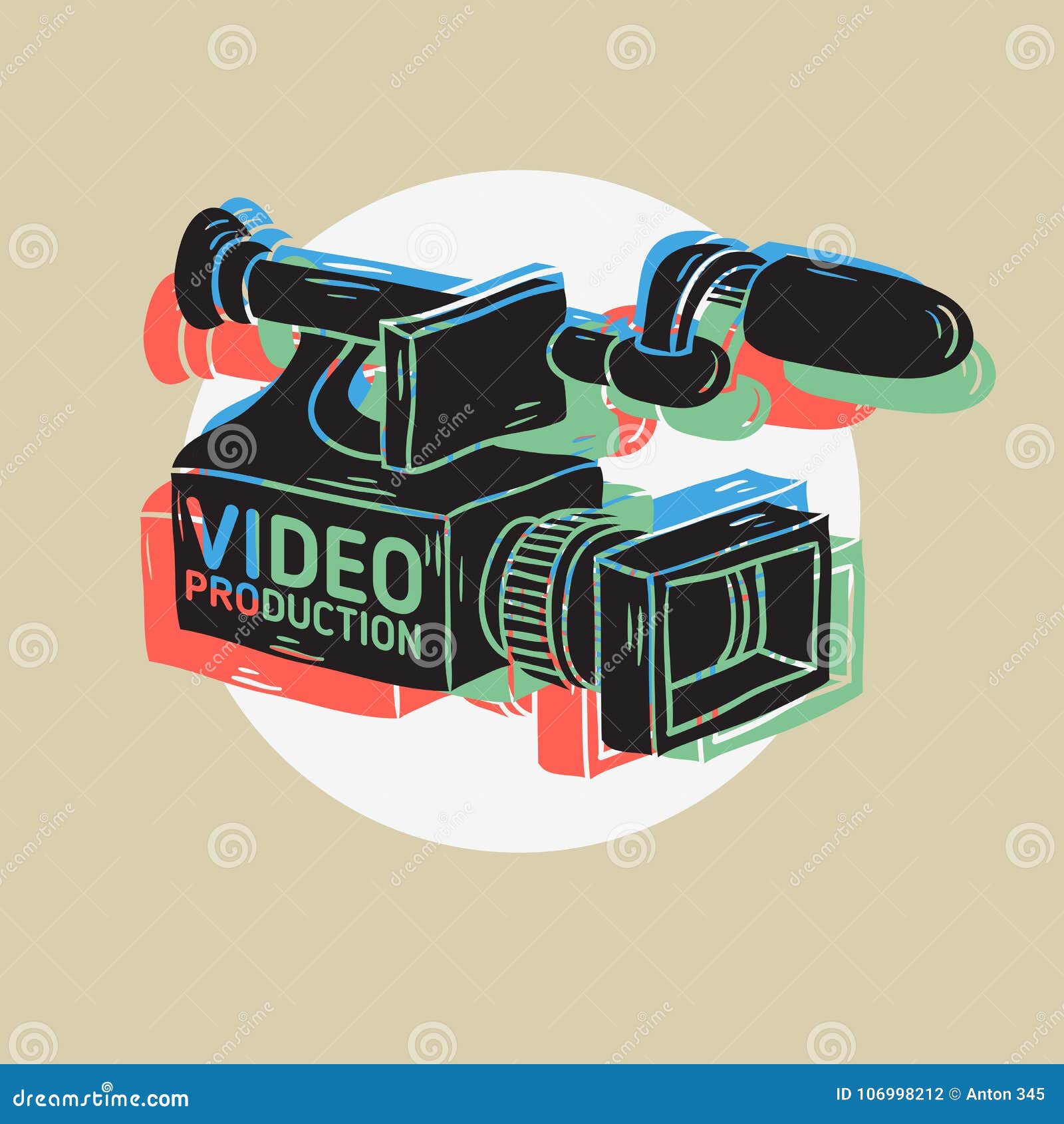 Video Production RGB Layered Design with Isolated Video Camera Drawings ...