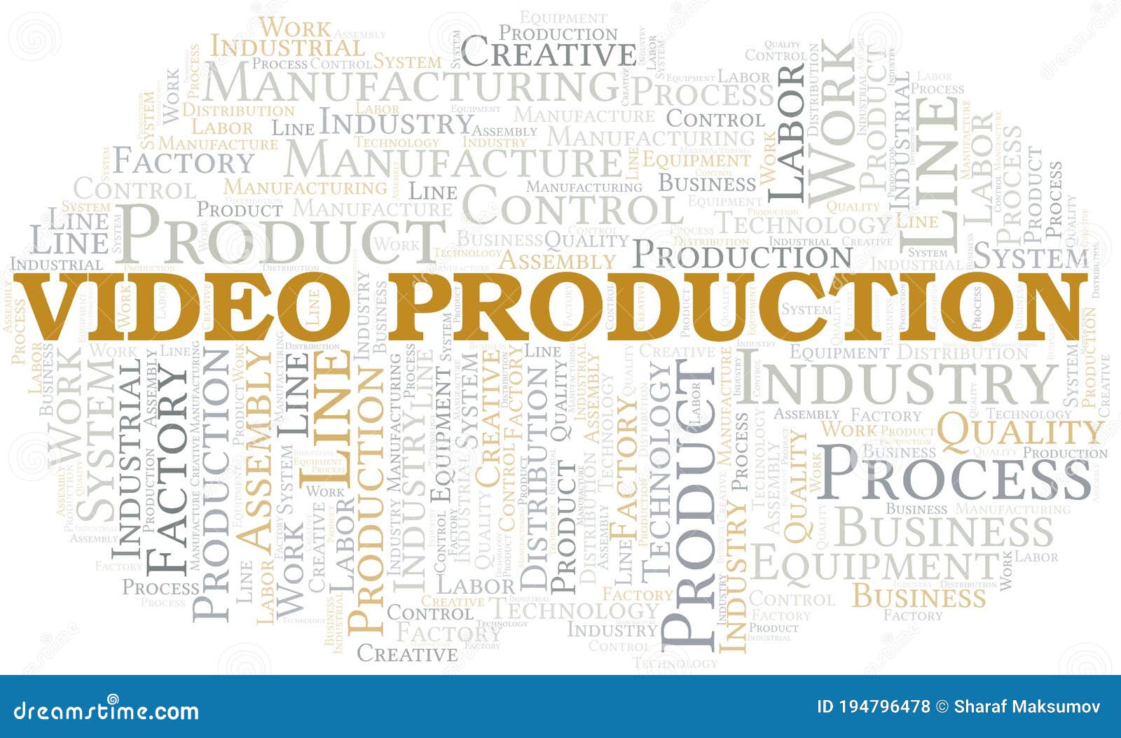 Video Production Word Cloud Create with Text only. Stock Illustration ...