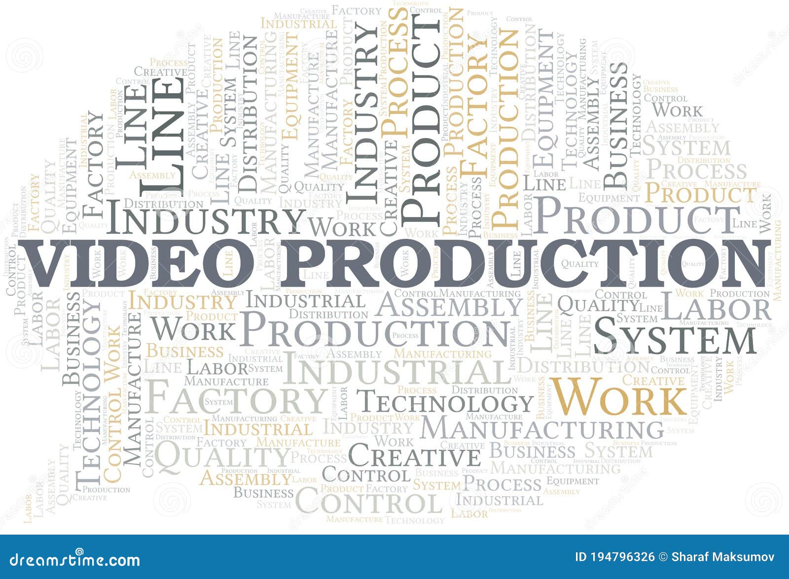 Video Production Word Cloud Create with Text only. Stock Illustration ...