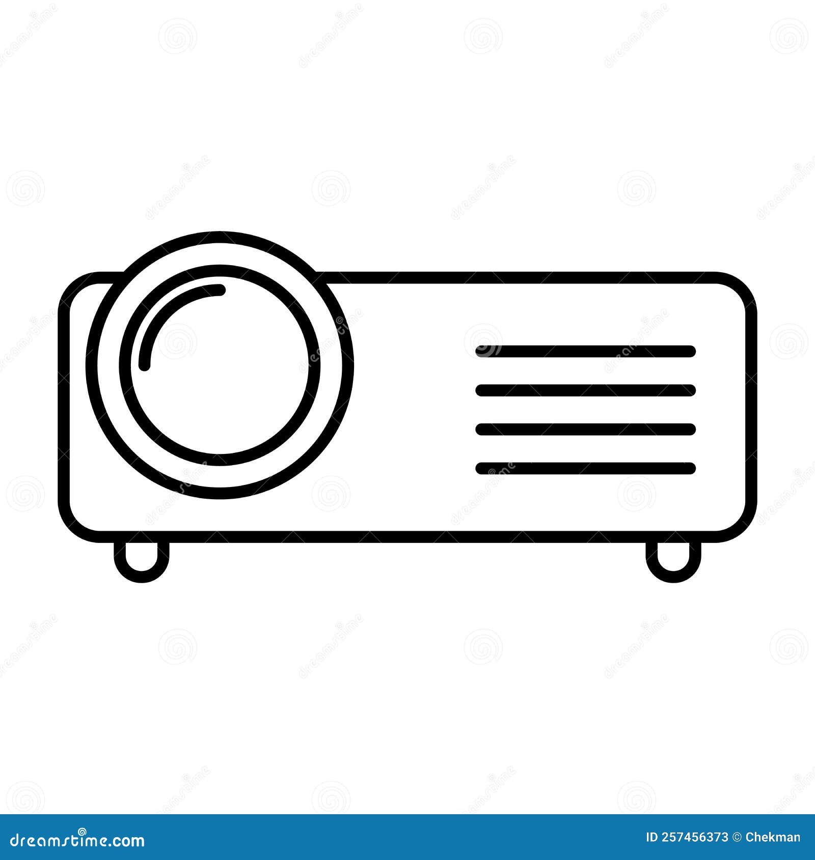 Video Projector Icon. Black Linear Projector Icon. Projector Symbol ...