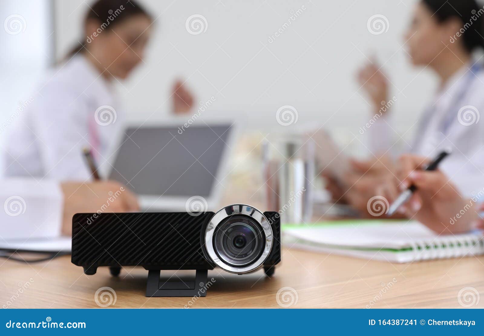 Video Projector on Table during Conference Stock Image - Image of ...