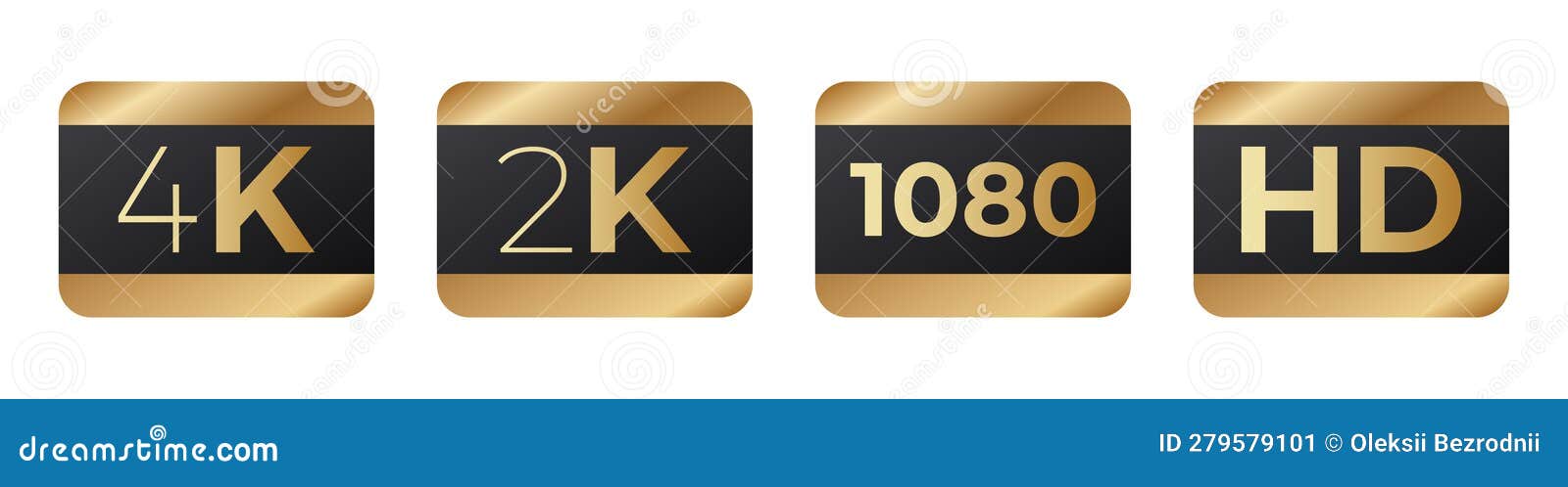 Video Quality Symbol. HD, Full HD, 2K, 4K, 8K Resolution Icons. High ...