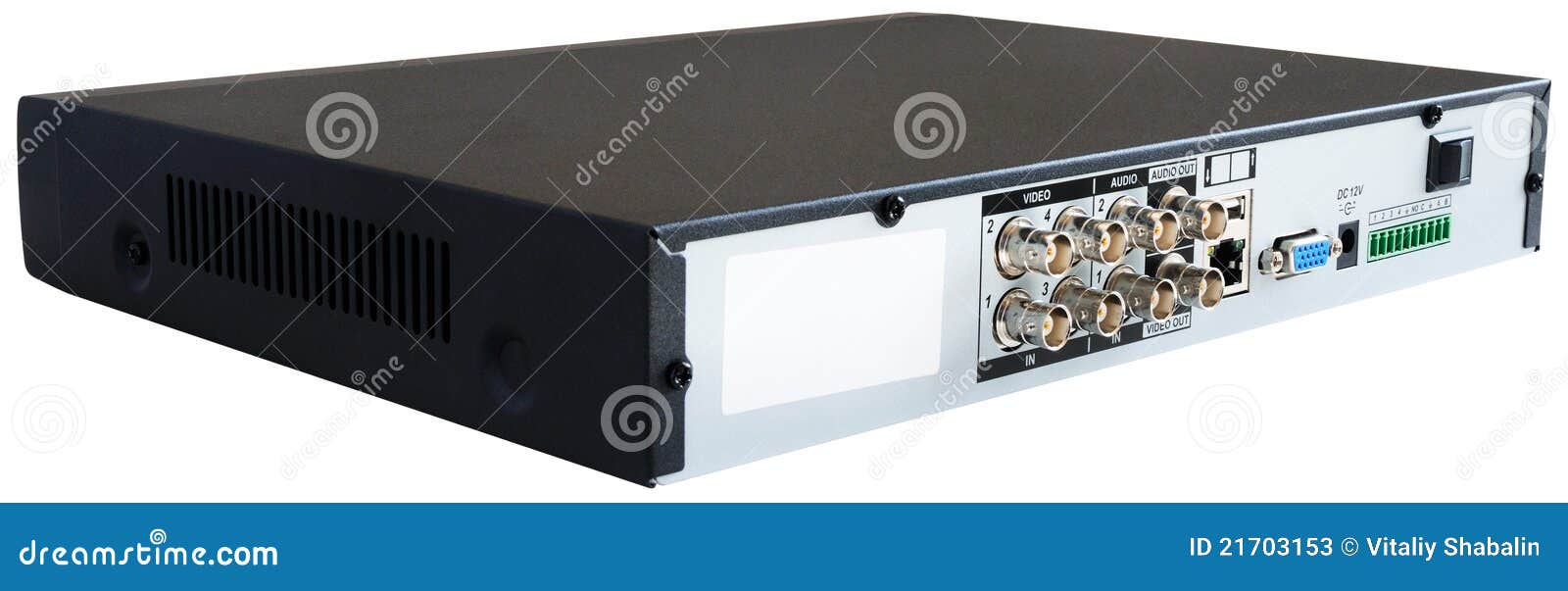 Video recorder back view stock image. Image of electronic - 21703153