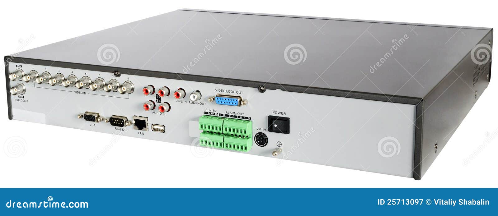 Video recorder back view stock image. Image of technology - 25713097