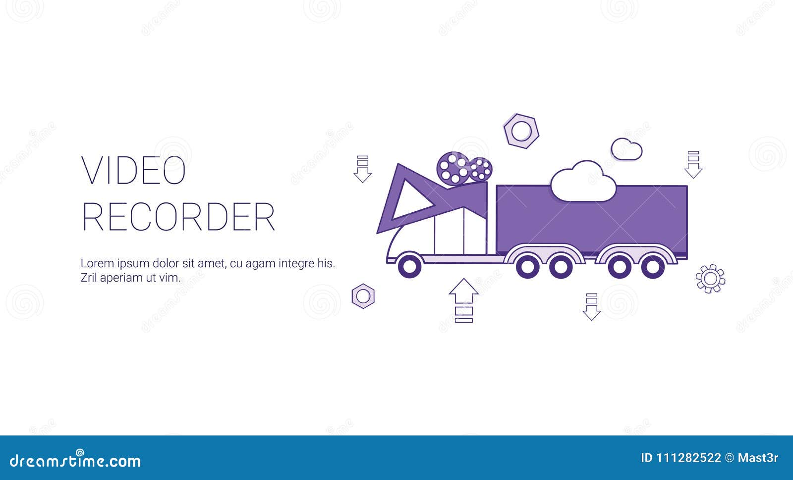 Video Recorder in Car Template Web Banner with Copy Space Stock Vector ...