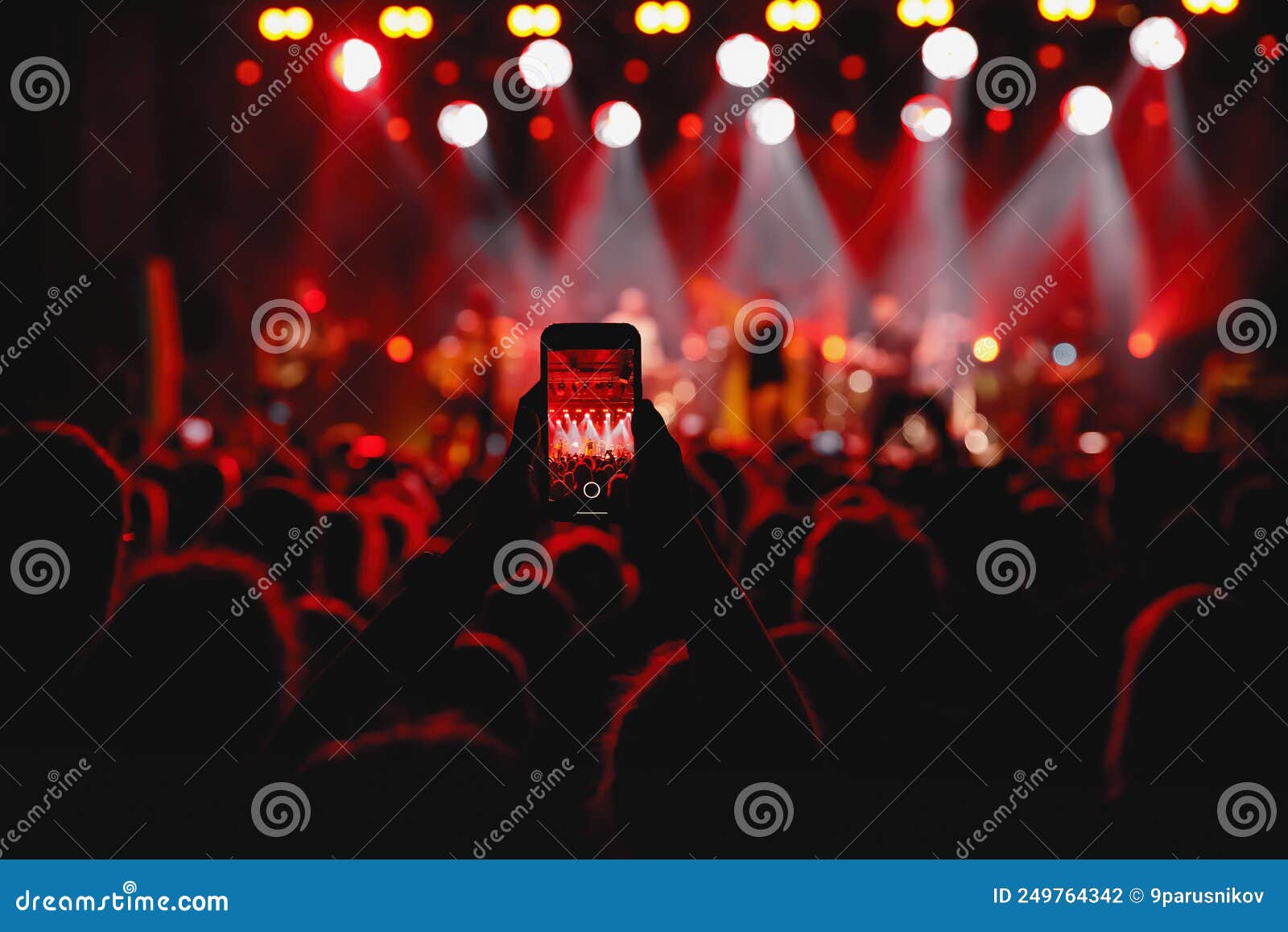 Video Recording of the Concert Using a Smartphone Stock Photo - Image ...
