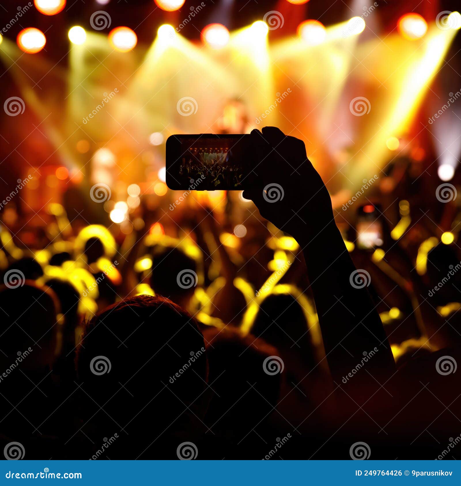 Video Recording of the Concert Using a Smartphone Stock Photo - Image ...