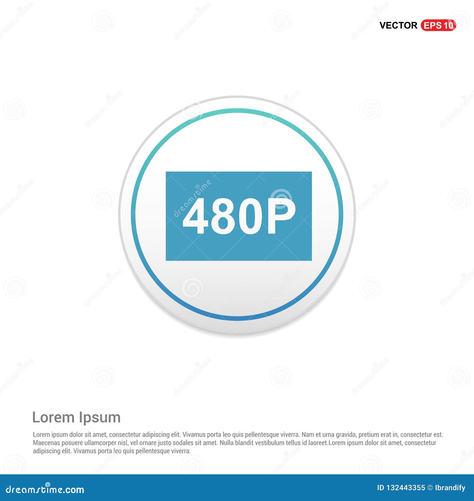 Video Resolution Icon - White Circle Button Stock Vector - Illustration ...