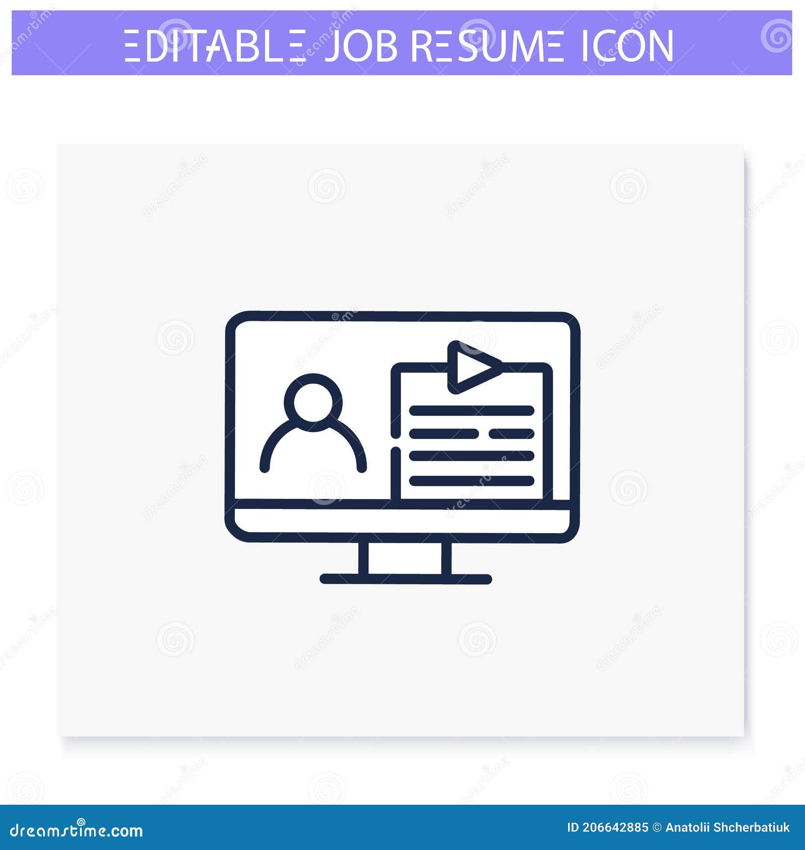 Cv, Job, Resume Line Illustration Icon On White Background ... Cv, Job, Resume Line Illustration Icon On White Background ...