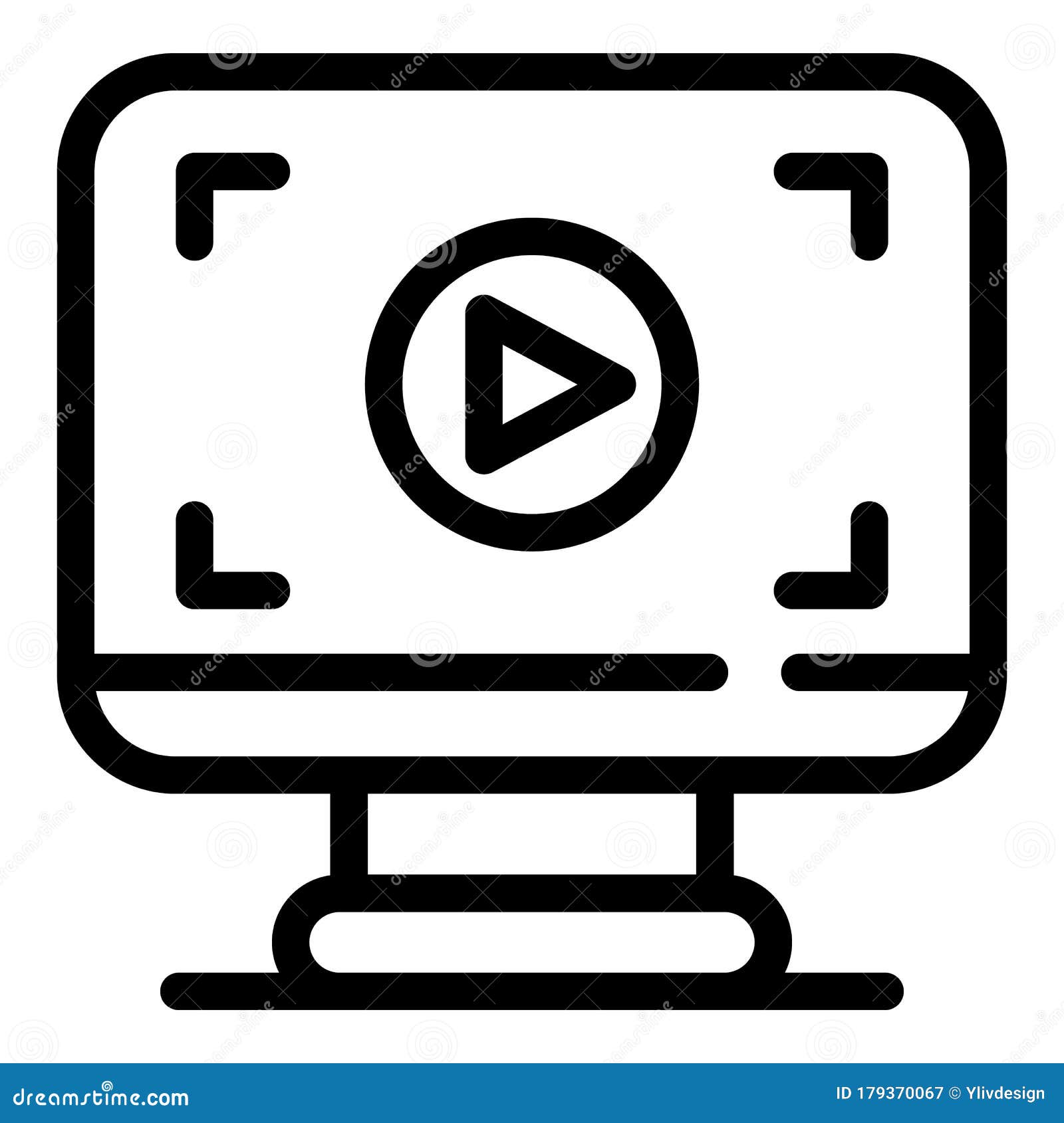 Video Screen Record Icon, Outline Style Stock Vector - Illustration of ...