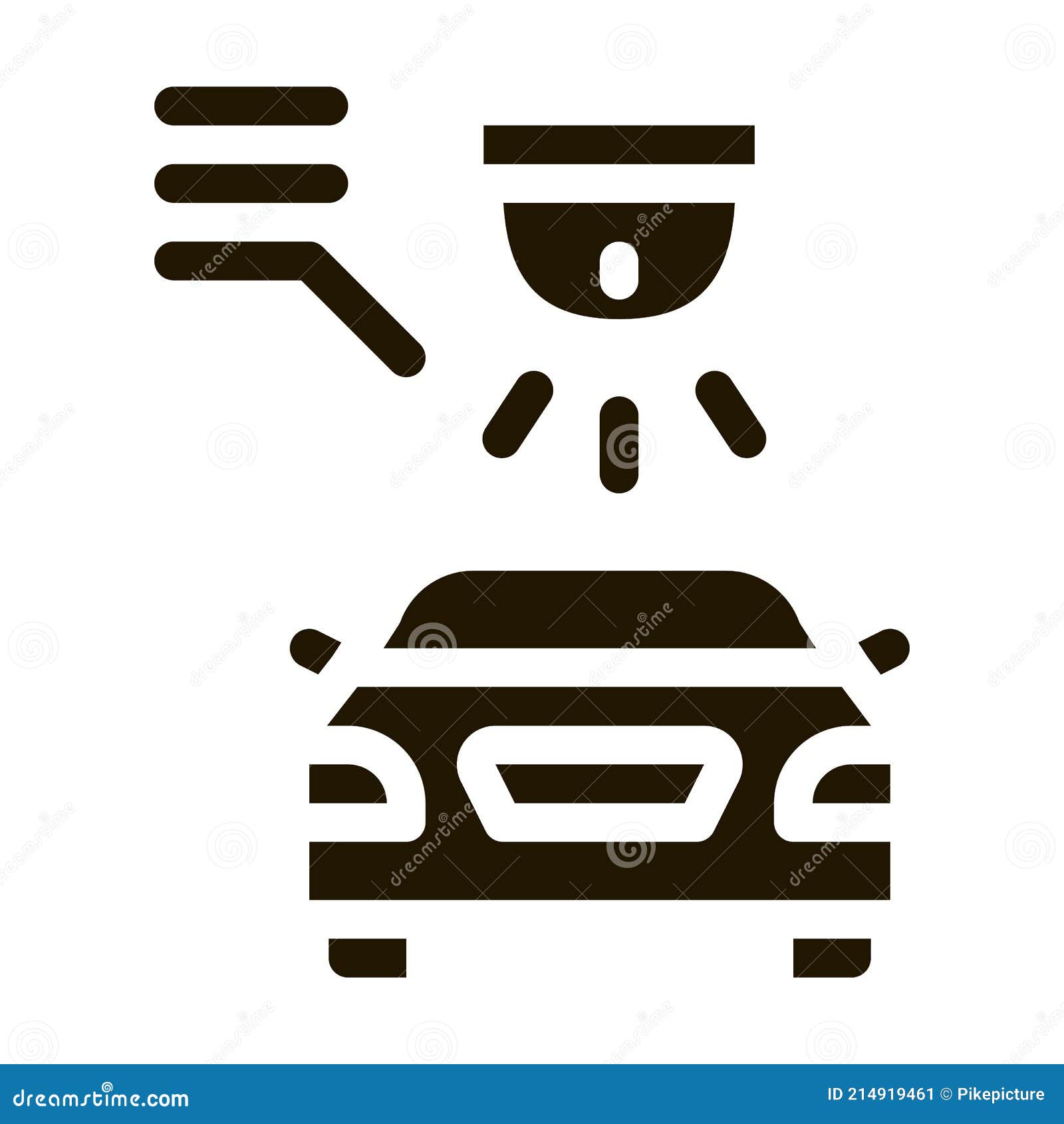 Video Security Car Icon Vector Glyph Illustration Stock Vector ...