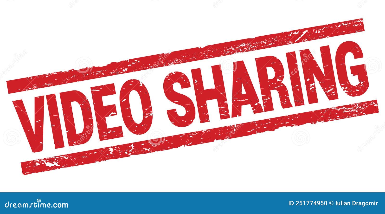 VIDEO SHARING Text on Red Rectangle Stamp Sign Stock Illustration ...