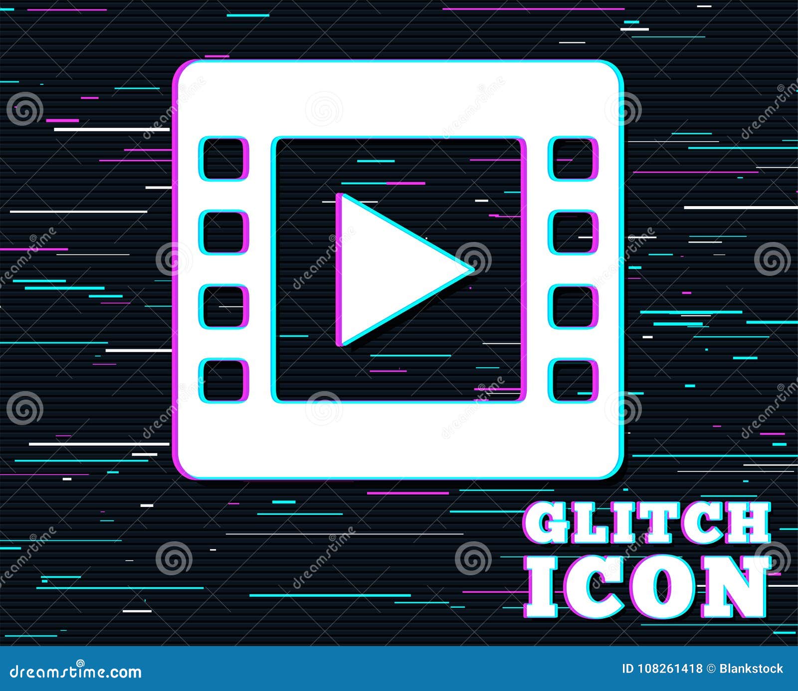 Video Sign Icon. Video Frame Symbol Stock Vector - Illustration of ...