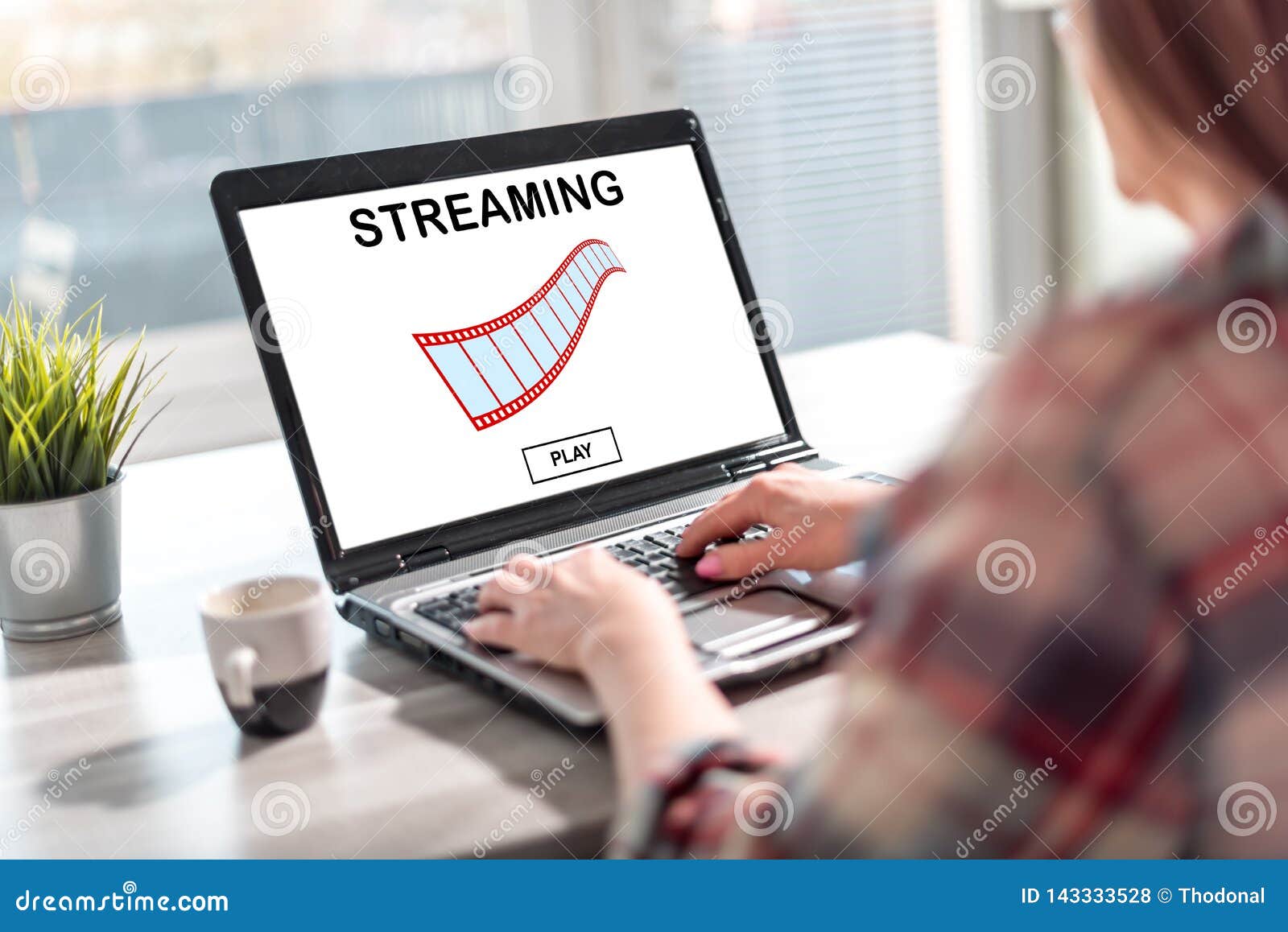 Video Streaming Concept on a Laptop Screen Stock Photo - Image of ...