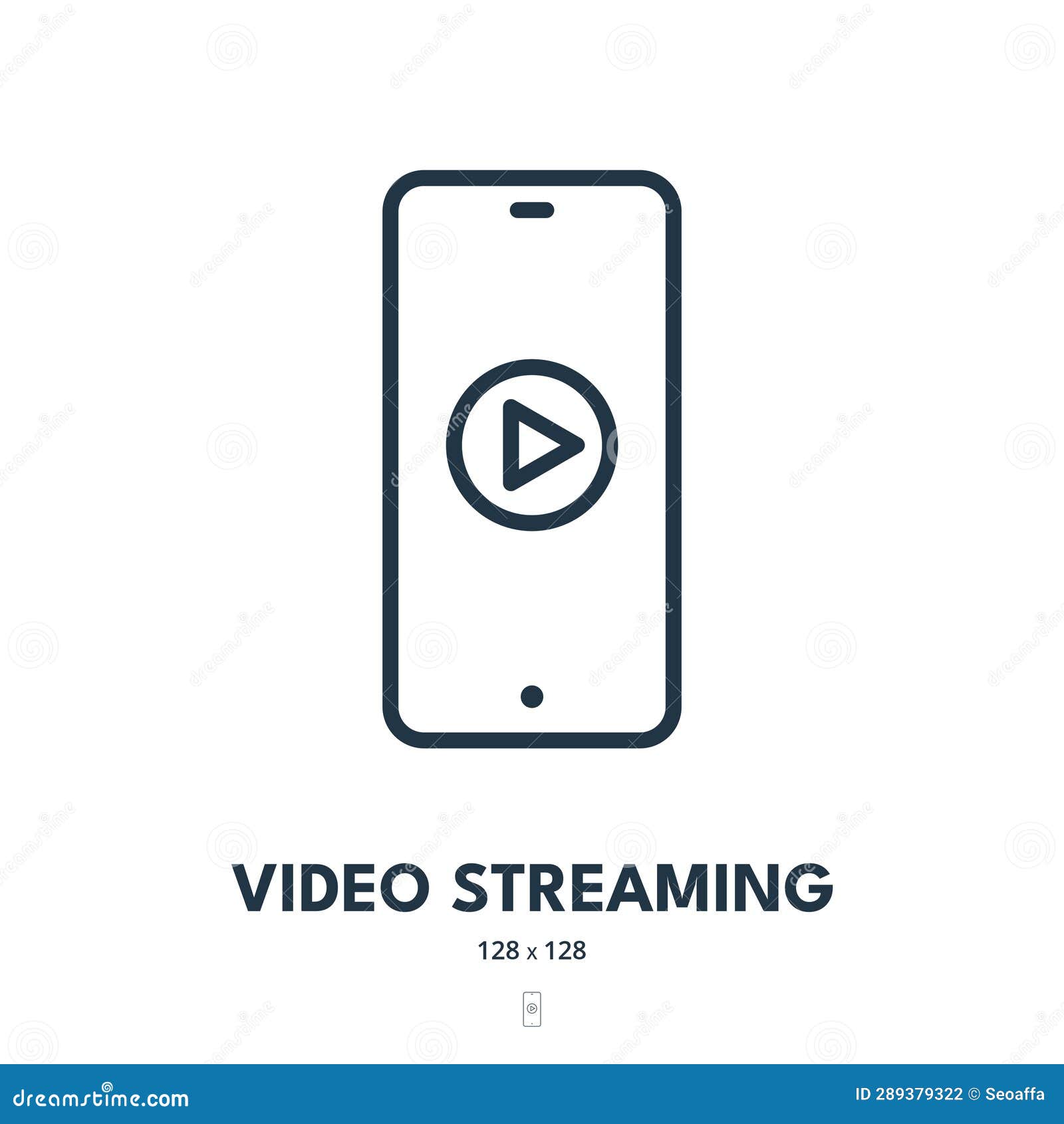 Video Streaming Icon. Broadcast, Livestream, Watch. Editable Stroke ...