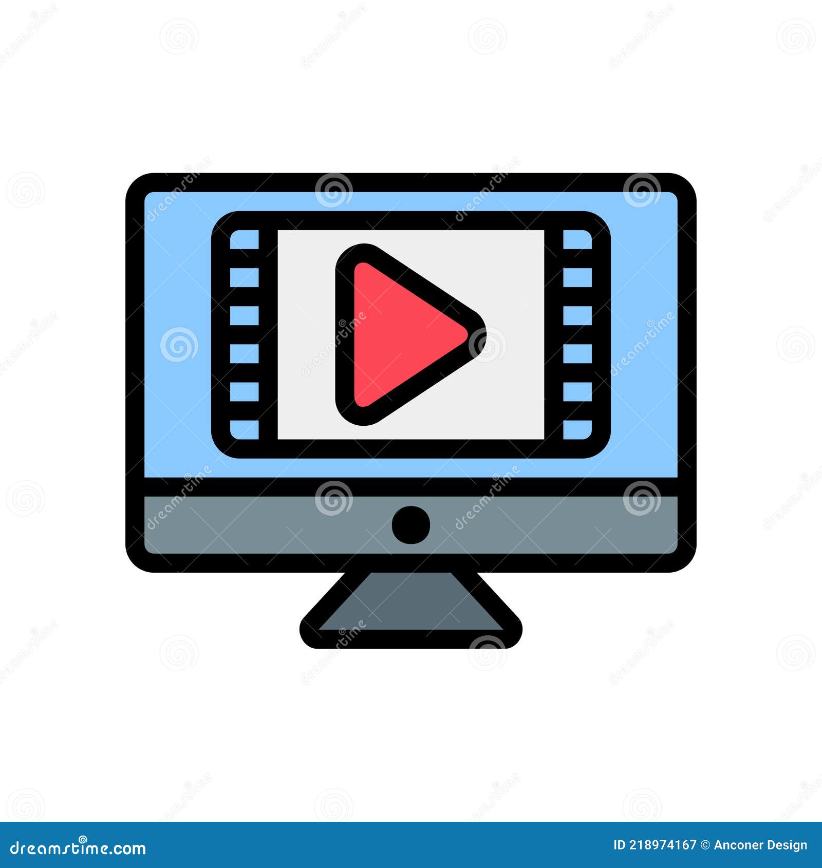 Video Streaming Icon in Filled Line Style about Multimedia for Any ...