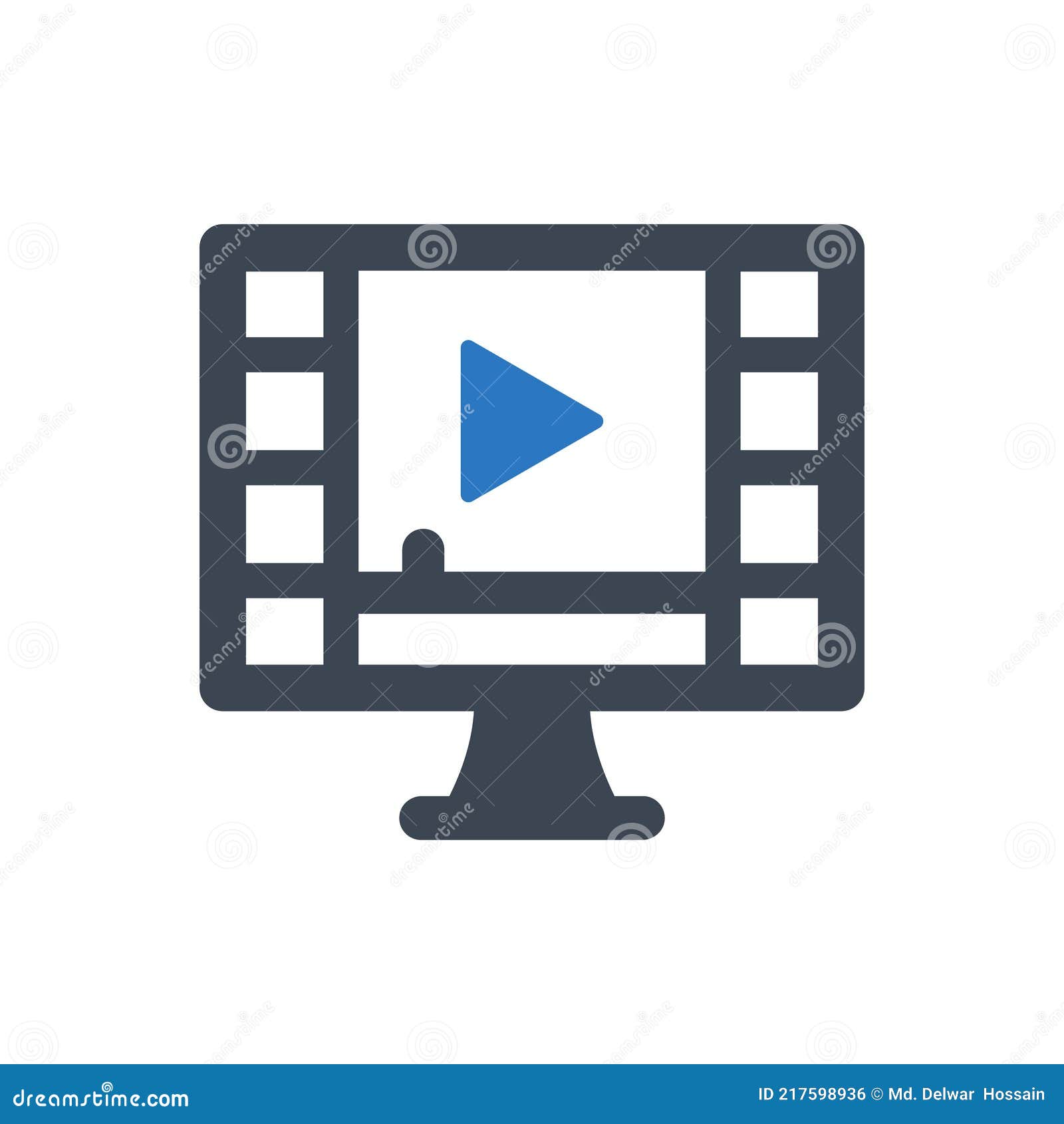 Video streaming icon stock vector. Illustration of icon - 217598936