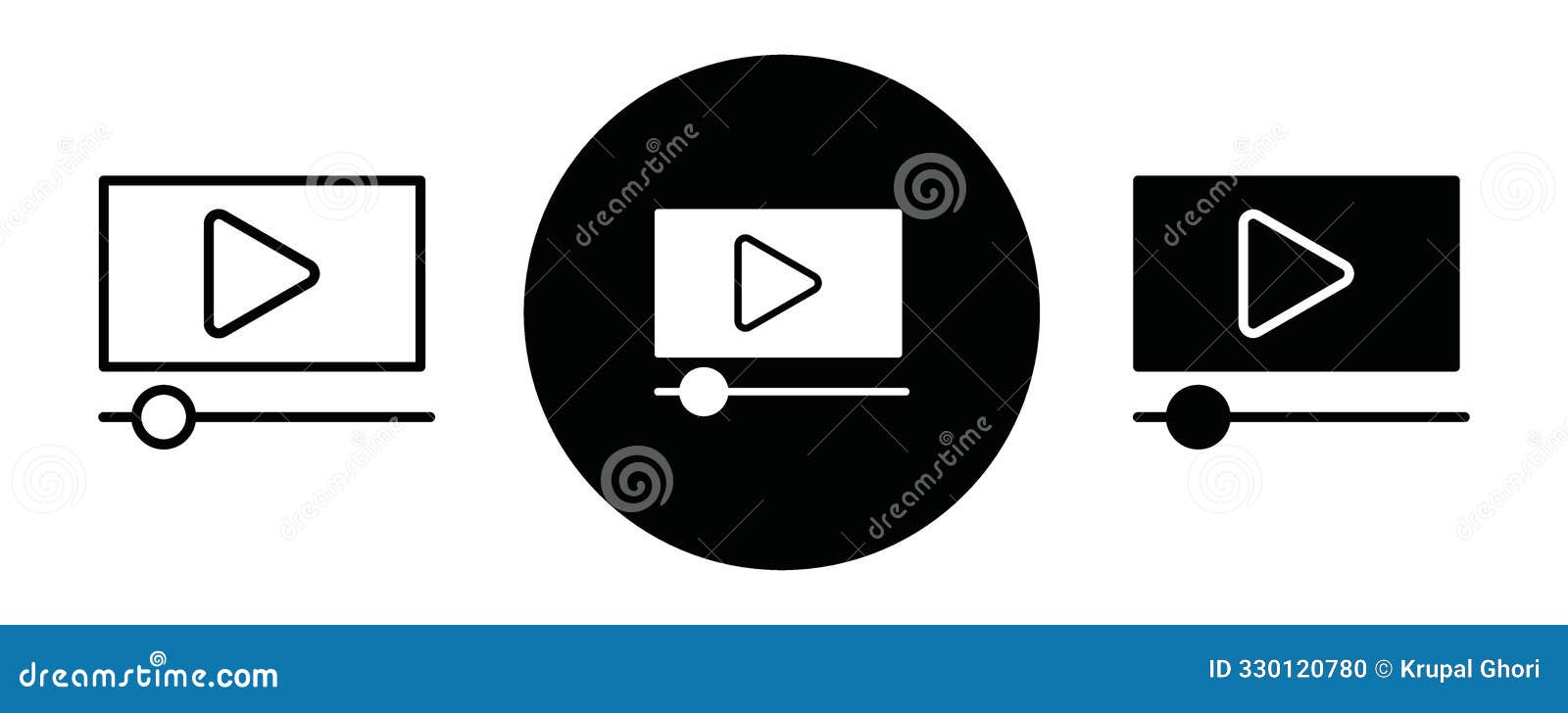 Video Streaming Outline Icon Collection or Set. Video Streaming Thin ...